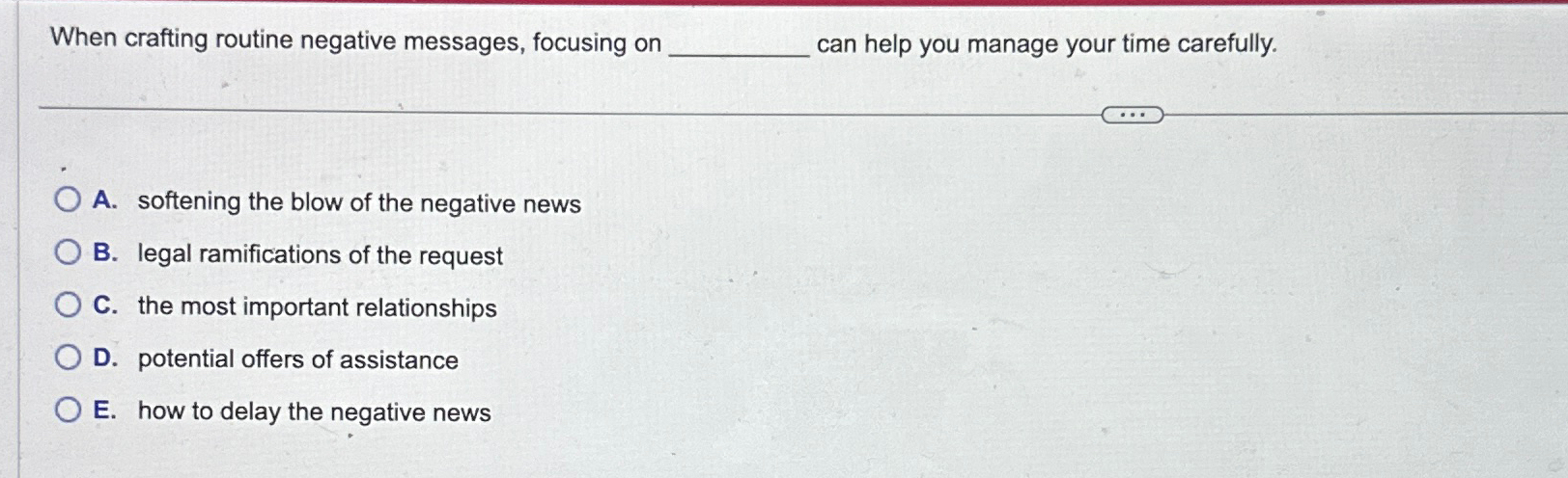 Solved When crafting routine negative messages, focusing on | Chegg.com