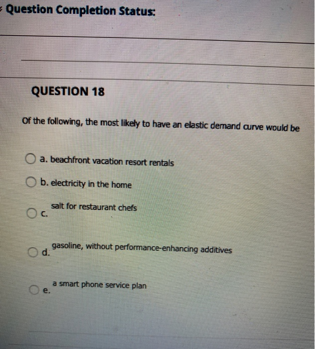 Solved Question Completion Status: QUESTION 18 of the | Chegg.com