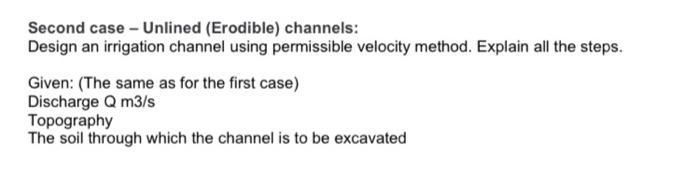 Solved First case- Rigid channels: 1. Design a RIGID channel | Chegg.com