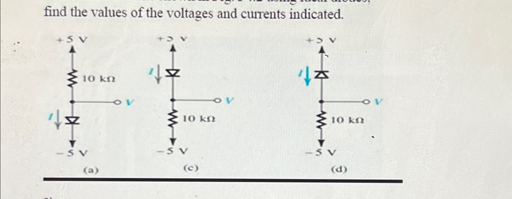 Solved find the values of the voltages and currents | Chegg.com