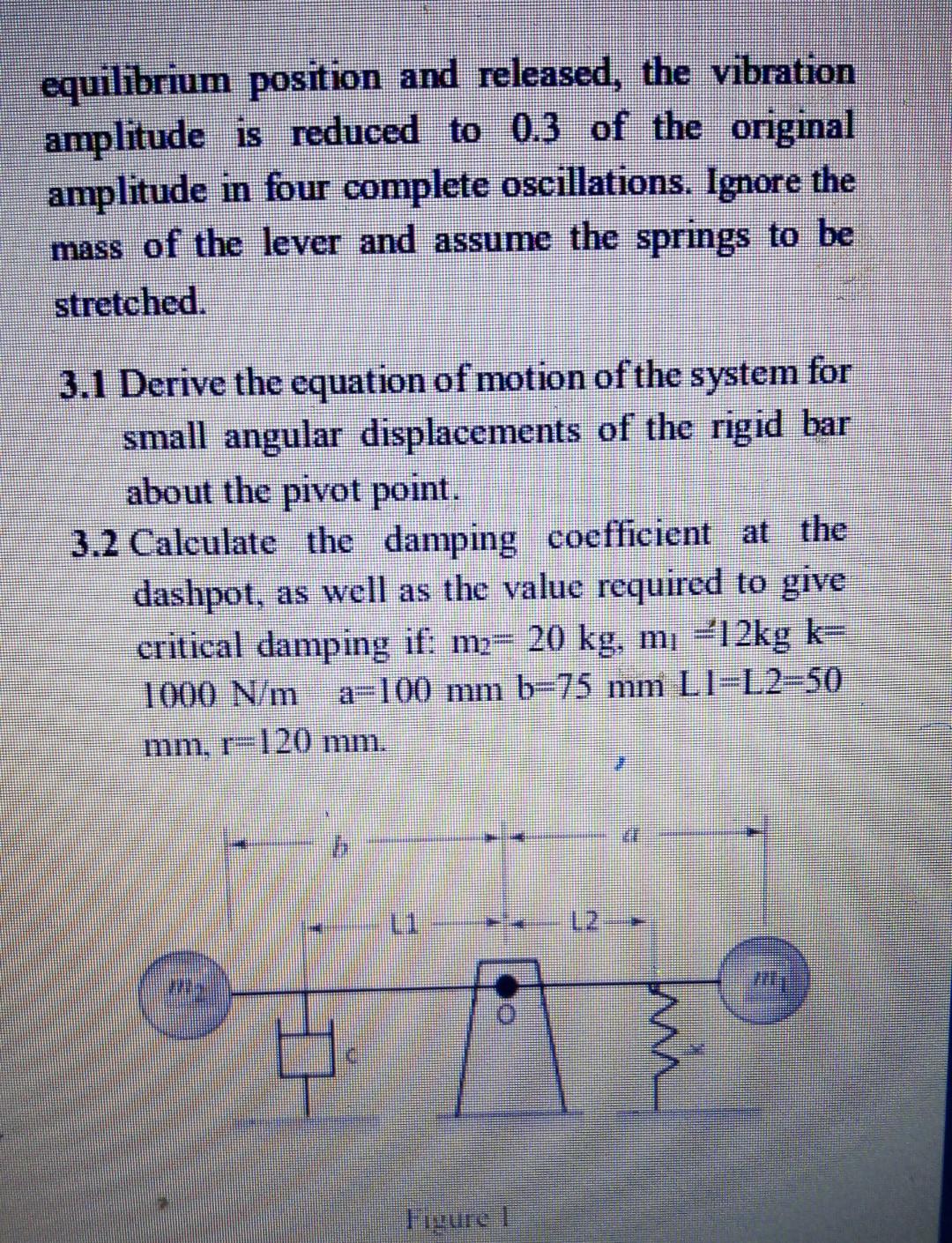 Solved equilibrium position and released, the vibration | Chegg.com