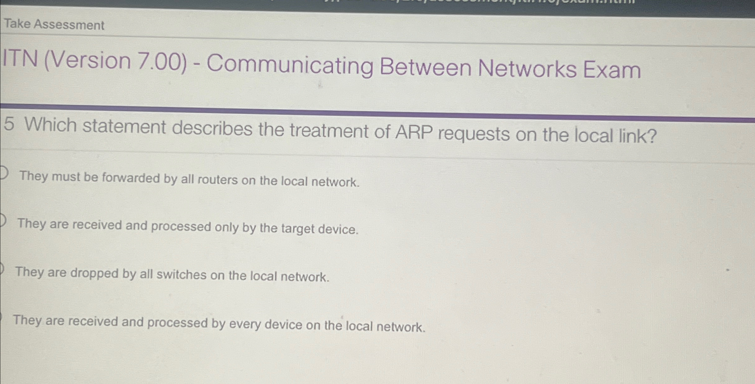 Solved Take AssessmentITN (Version 7.00) - ﻿Communicating | Chegg.com