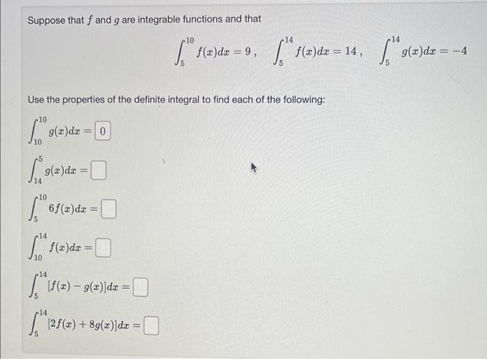 Solved Suppose that f and g are integrable functions and | Chegg.com