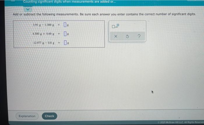 Solved Counting significant digits when measurements are | Chegg.com