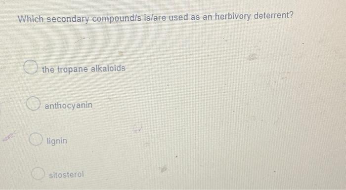 Solved Which secondary compound/s is/are used as an | Chegg.com