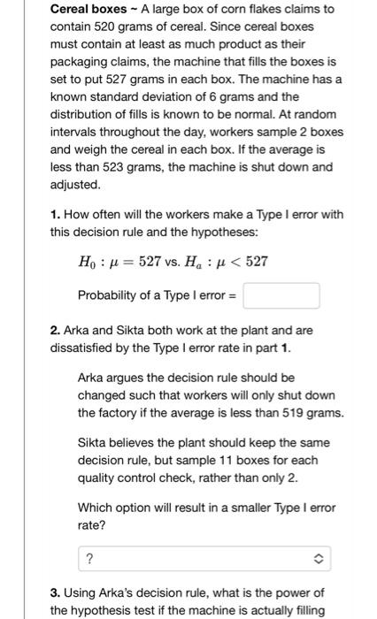 Solved Cereal boxes - A large box of corn flakes claims to | Chegg.com