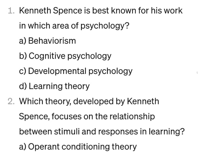 Kenneth Spence is best known for his work in which | Chegg.com