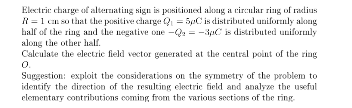 Solved Electric charge of alternating sign is positioned | Chegg.com