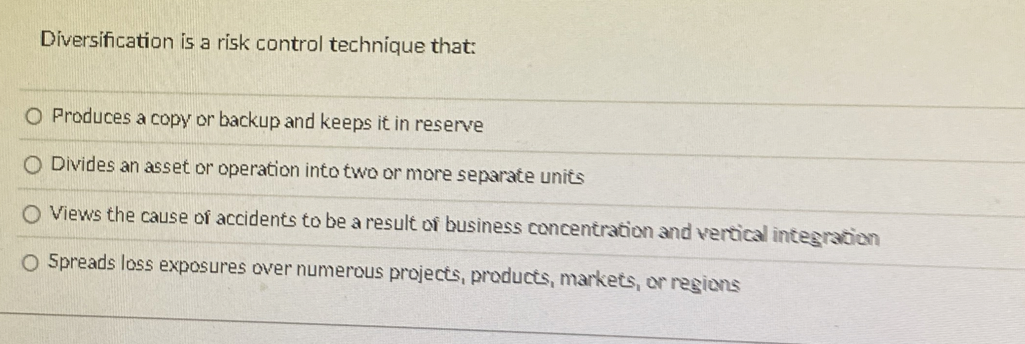 Solved Diversification is a risk control technique | Chegg.com