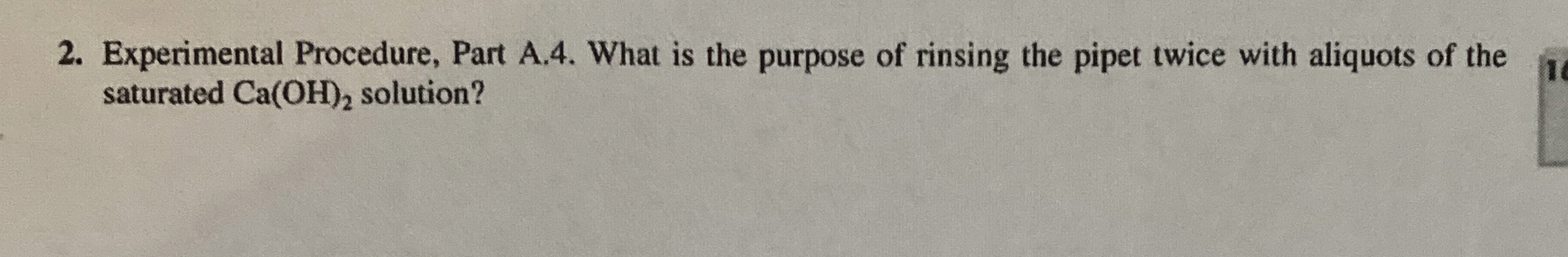 High Quality SOLUTION Experimental Procedure, Part A.4. ﻿What is the | Chegg.com