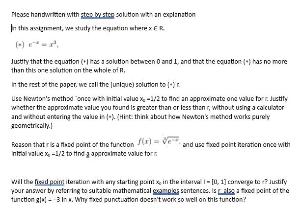 Solved Please handwritten with step by step solution with an | Chegg.com