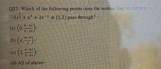 Solved Q22: Which of the following points does the normal | Chegg.com