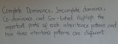 Solved Complete Dominance, Imcomplete dominance, | Chegg.com