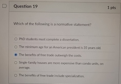 Solved Question 191 ﻿ptsWhich of the following is a | Chegg.com