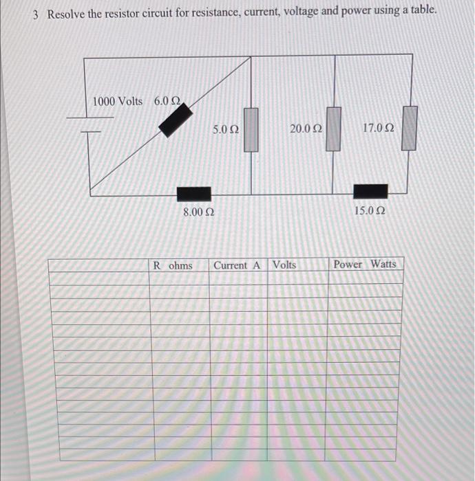 Solved 3 Resolve the resistor circuit for resistance, | Chegg.com