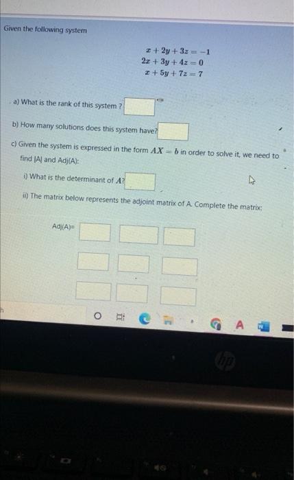 Solved Given the following system | Chegg.com