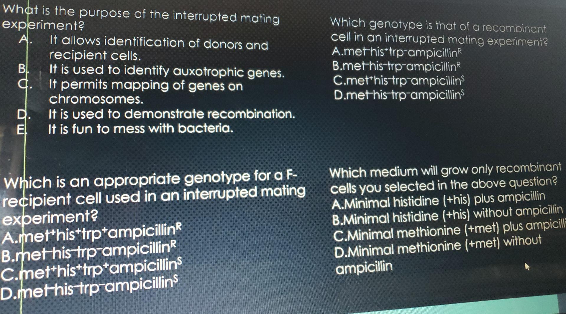 Solved What is the purpose of the interrupted mating | Chegg.com