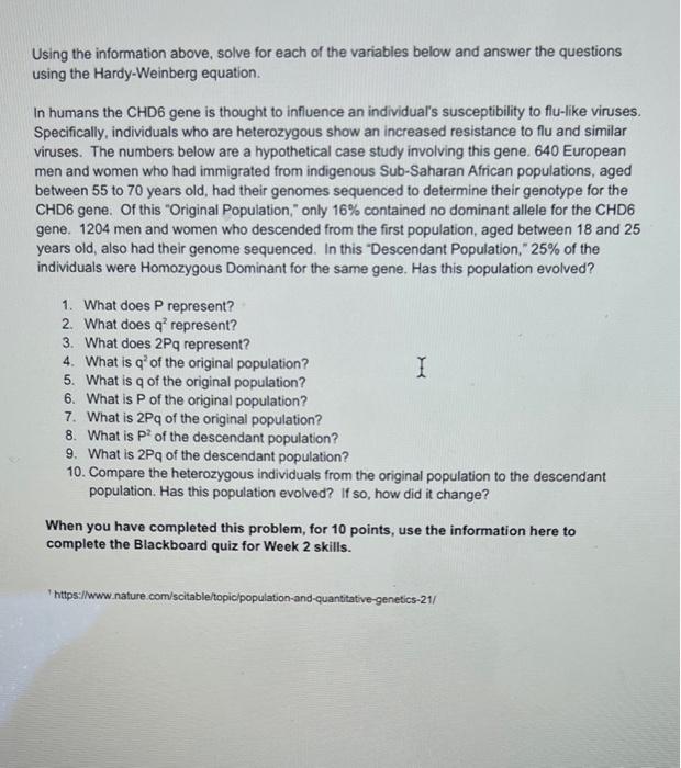 Solved Using the information above, solve for each of the | Chegg.com