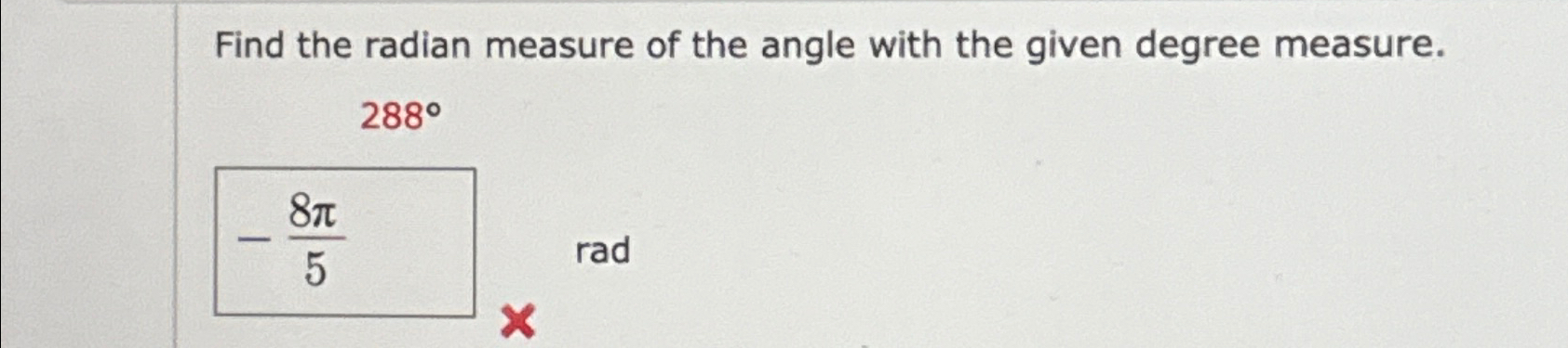 Solved Find the radian measure of the angle with the given | Chegg.com