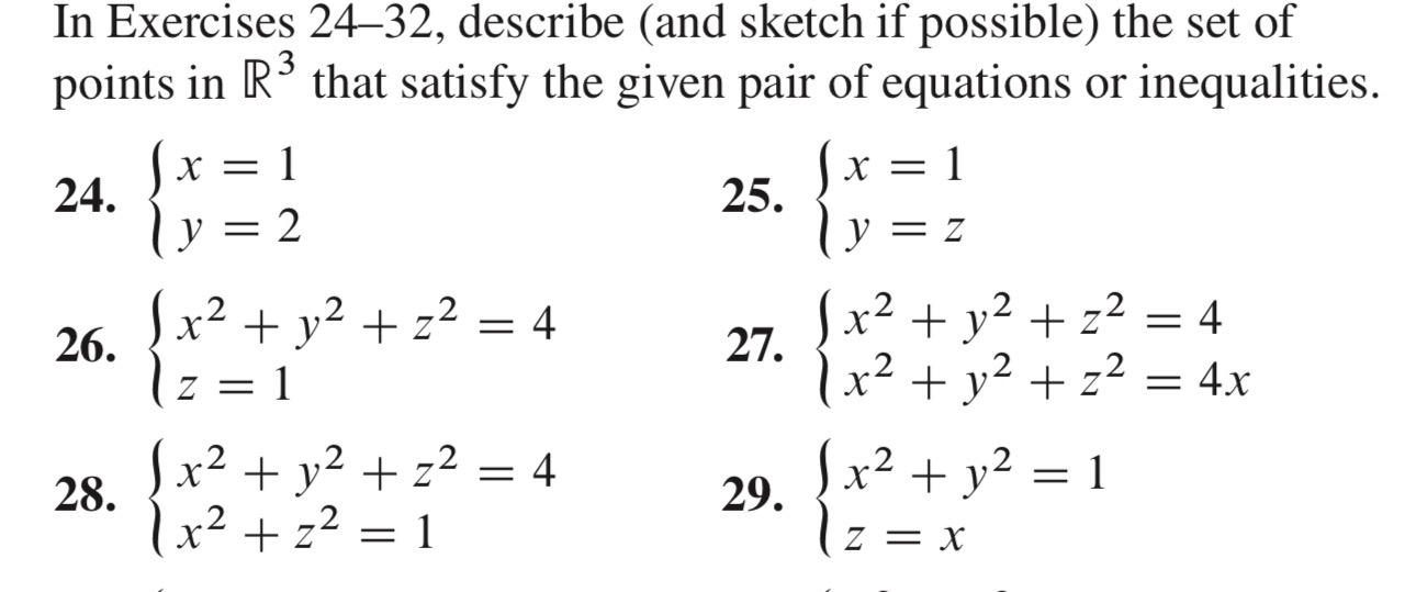 Solved In Exercises 24-32, ﻿describe (and sketch if | Chegg.com