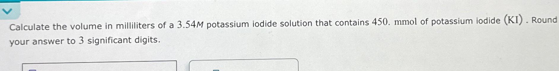 Solved Calculate the volume in milliliters of a 3.54M | Chegg.com