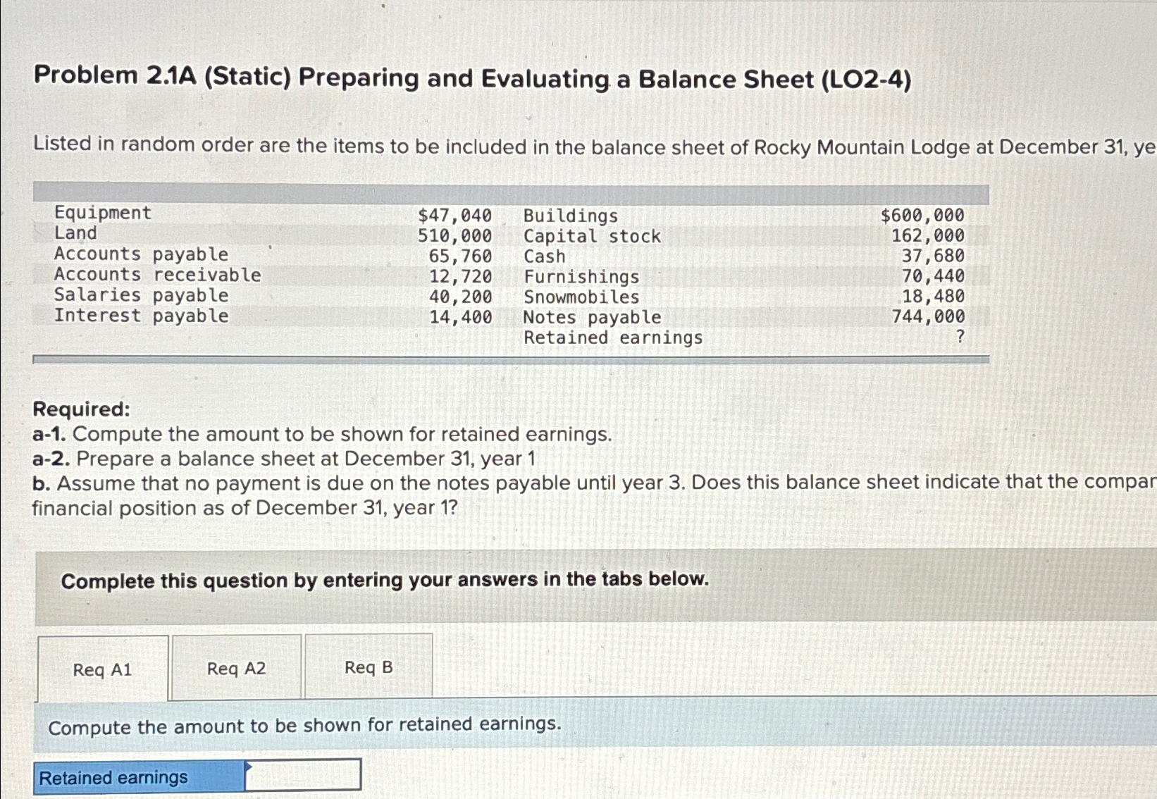 Problem 2.1A (Static) ﻿Preparing and Evaluating a | Chegg.com