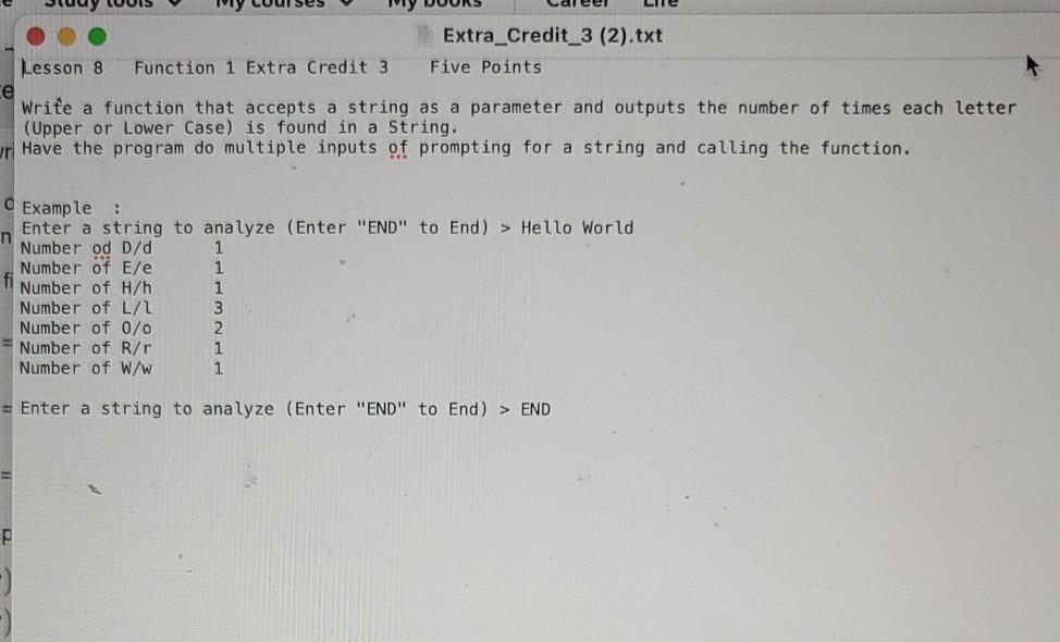 Solved Write a function that accepts a string as a parameter | Chegg.com