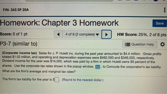Solved FIN- 343 SP 20A Save Homework: Chapter 3 Homework | Chegg.com Solved FIN- 343 SP 20A Save Homework: Chapter 3 Homework | Chegg.com