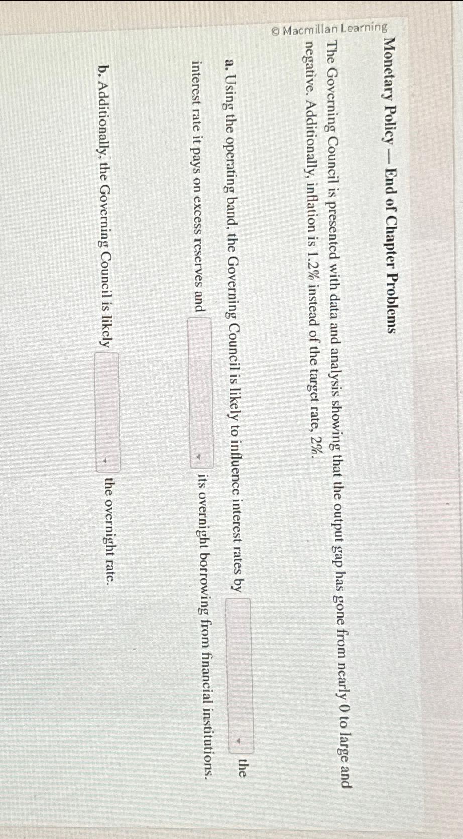 Solved Monetary Policy - ﻿End of Chapter ProblemsThe | Chegg.com
