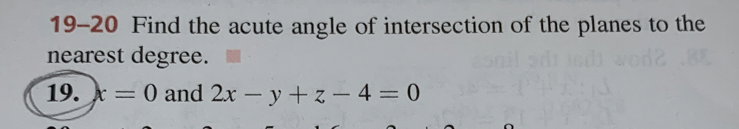Solved Find the acute angle of intersection of the planes to | Chegg.com