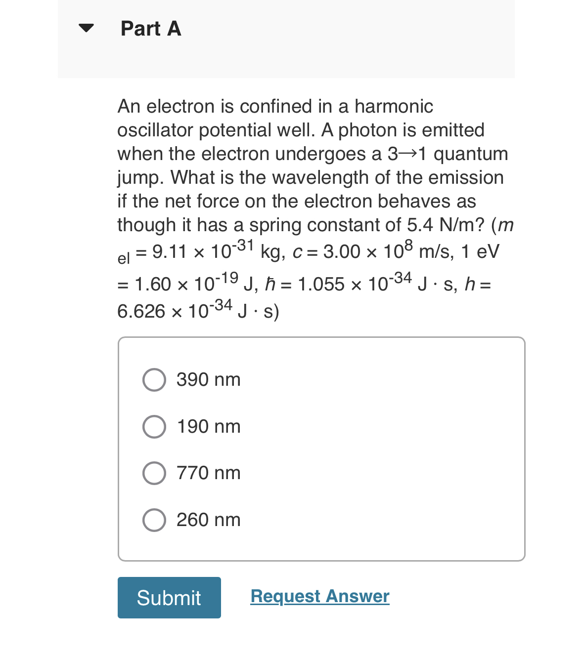 Solved Part AAn electron is confined in a harmonic | Chegg.com