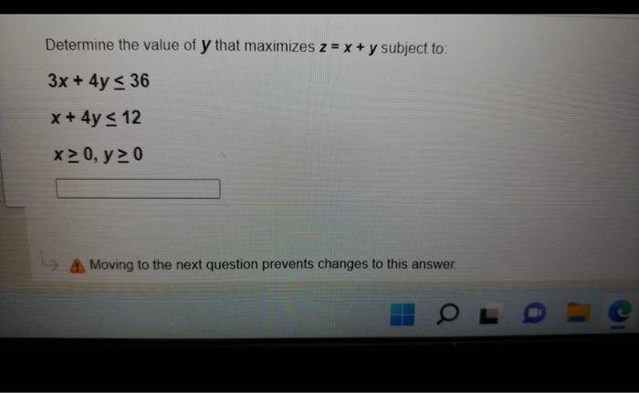 Solved Determine the value of y that maximizes z=x+y subject | Chegg.com