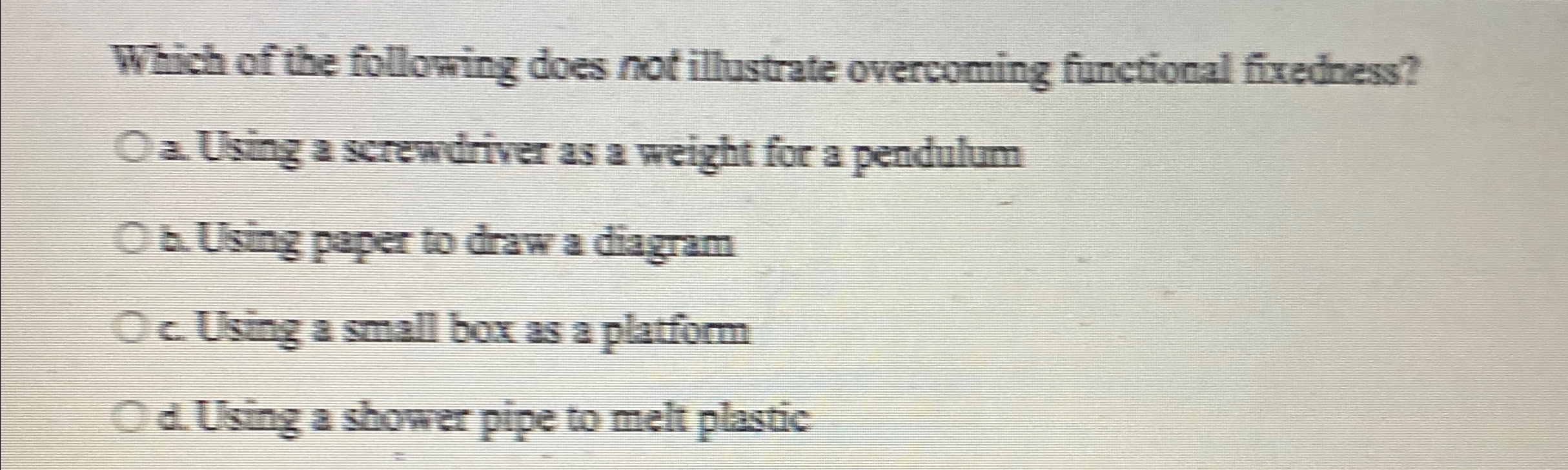 Solved Which of the following does not illustrate overcoming | Chegg.com