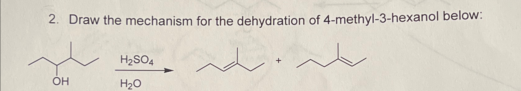 Solved Draw the mechanism for the dehydration of | Chegg.com