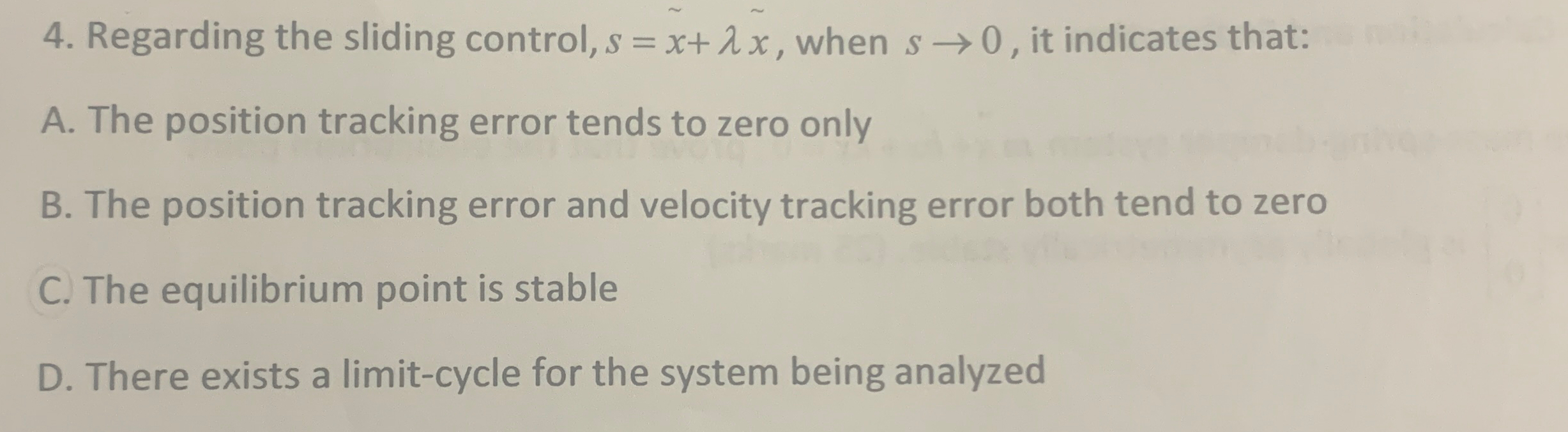 Solved Regarding the sliding control, s=tilde(x)+λtilde(x), | Chegg.com