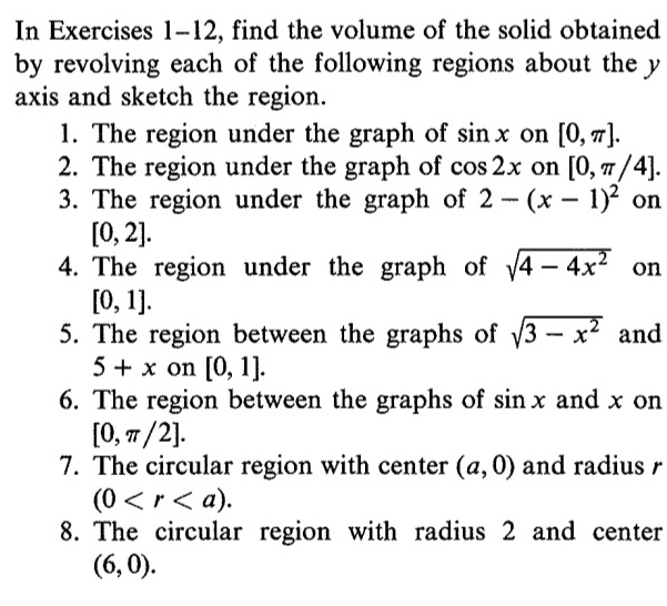 Solved In Exercises 1-12, ﻿find the volume of the solid | Chegg.com