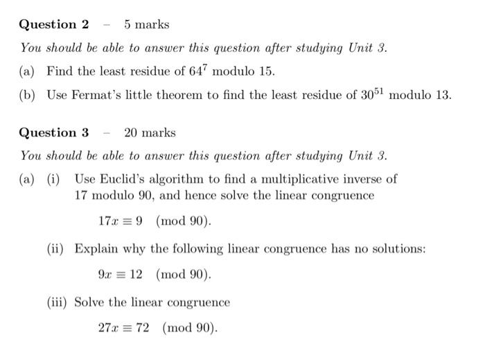 Solved Question 2 5 Marks You Should Be Able To Answer 