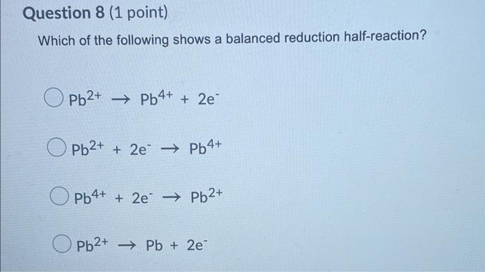 Solved Question 8 (1 point) Which of the following shows a | Chegg.com