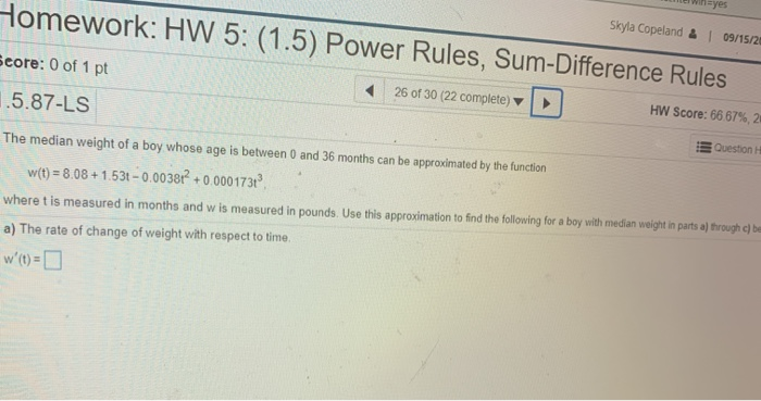 Solved Homework: HW 5: (1.5) Power Rules, Sum-Difference | Chegg.com