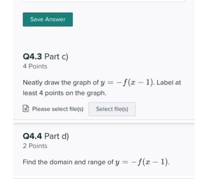Solved Q4 Transformations 12 Points Let y = f(x) be given by | Chegg.com