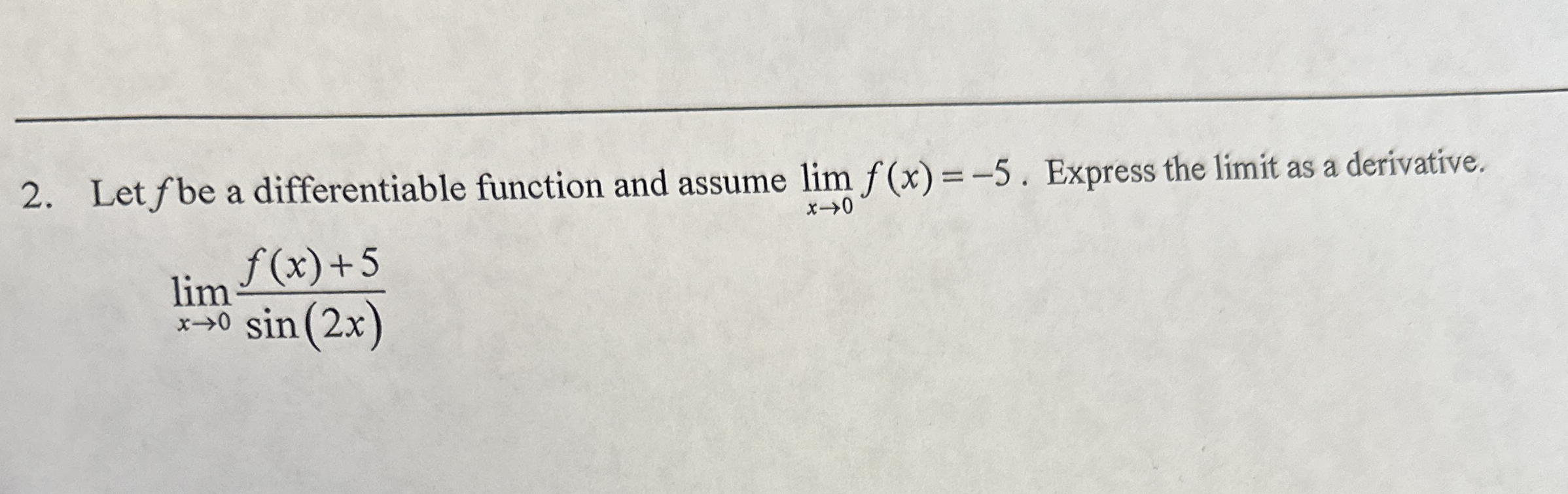 Solved Let f ﻿be a differentiable function and assume | Chegg.com
