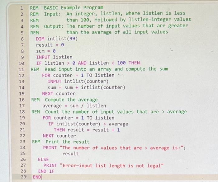 Solved find the errors and fix themBASIC | Chegg.com