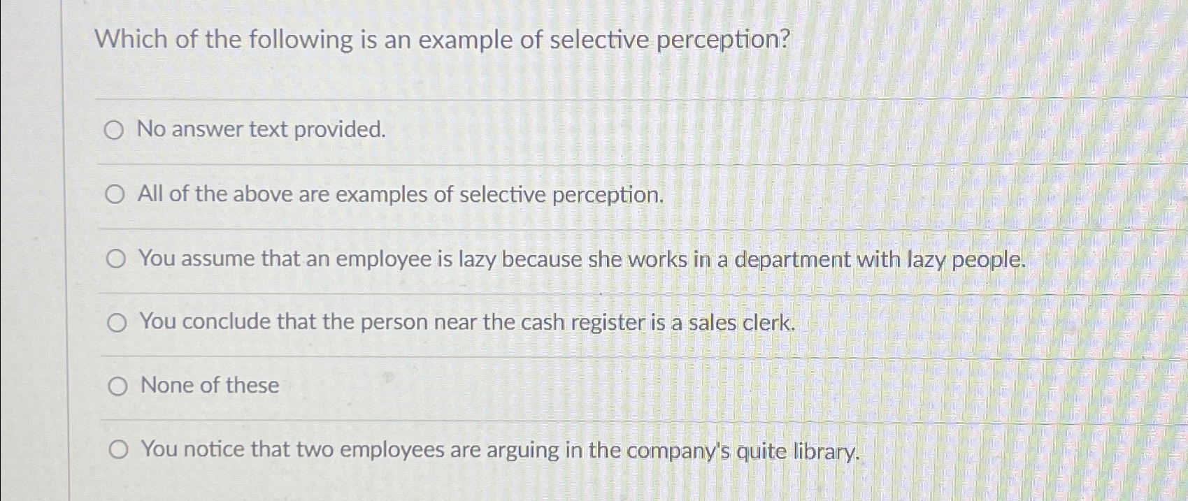 Solved Which of the following is an example of selective | Chegg.com
