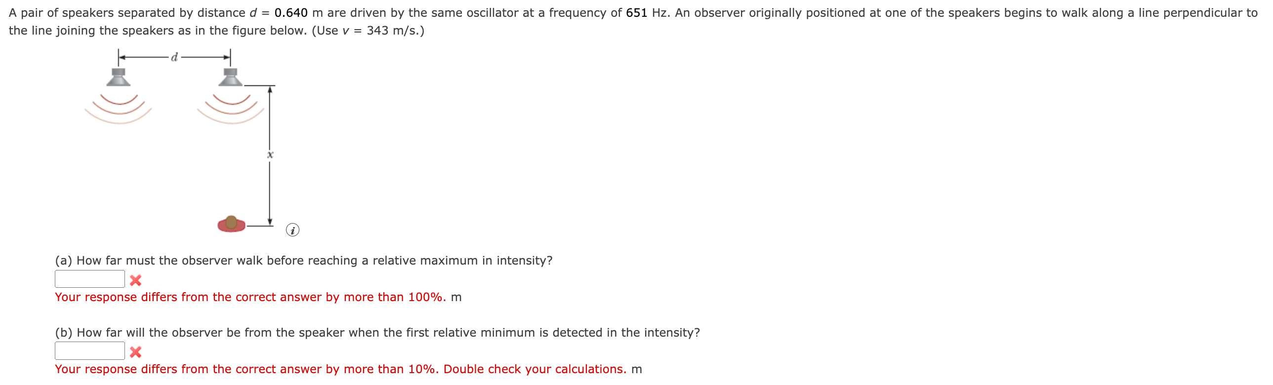 Solved the line joining the speakers as in the figure below. | Chegg.com
