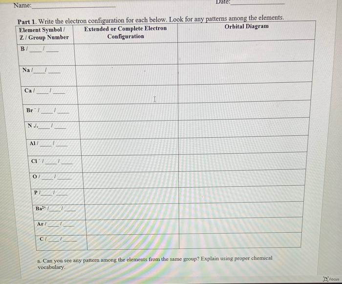 Solved Chem 140S-Lab Electron Configuration Learning | Chegg.com