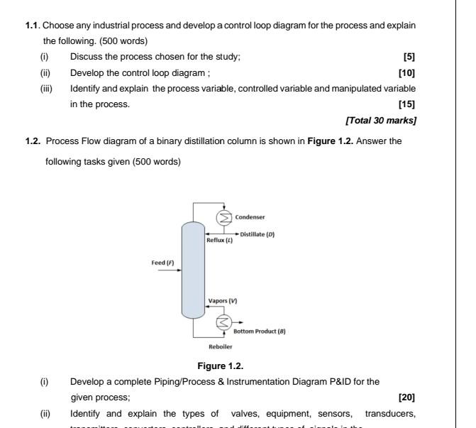 Solved [5] 1.1. Choose any industrial process and develop a | Chegg.com