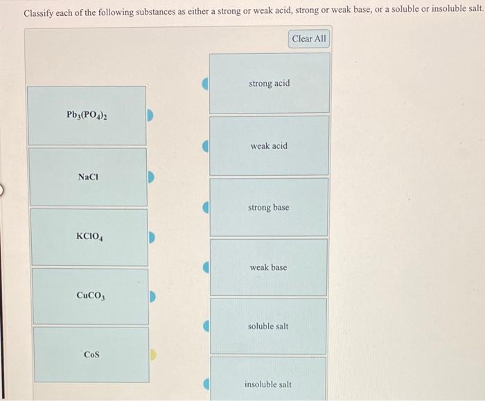Solved classify each of the following substances as either a | Chegg.com
