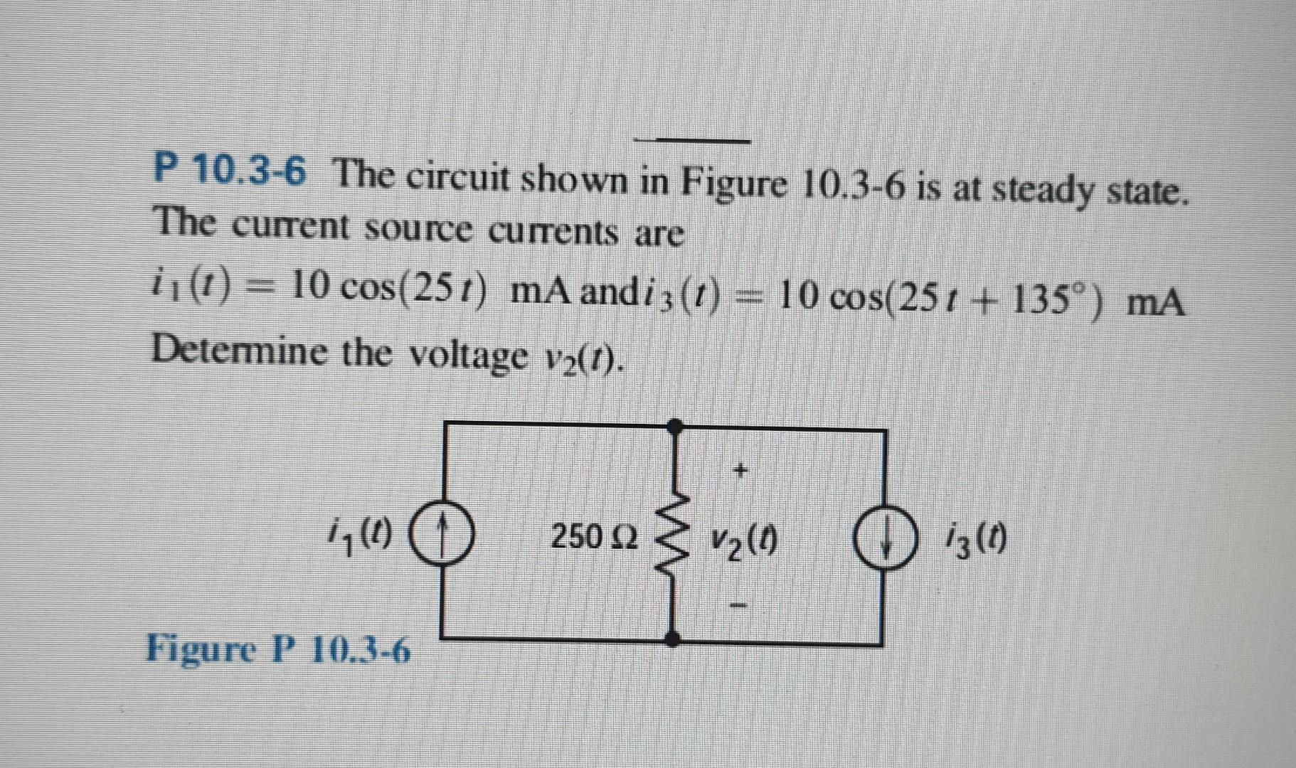 Solved P 10.3-6 The circuit shown in Figure 10.3-6 is at | Chegg.com