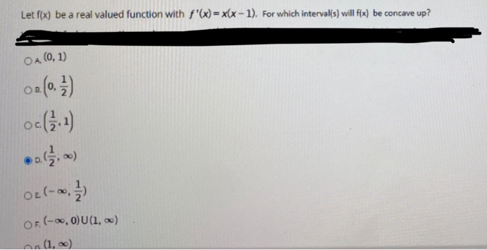 Solved Let f(x) be a real valued function with f'(x) = x(x - | Chegg.com
