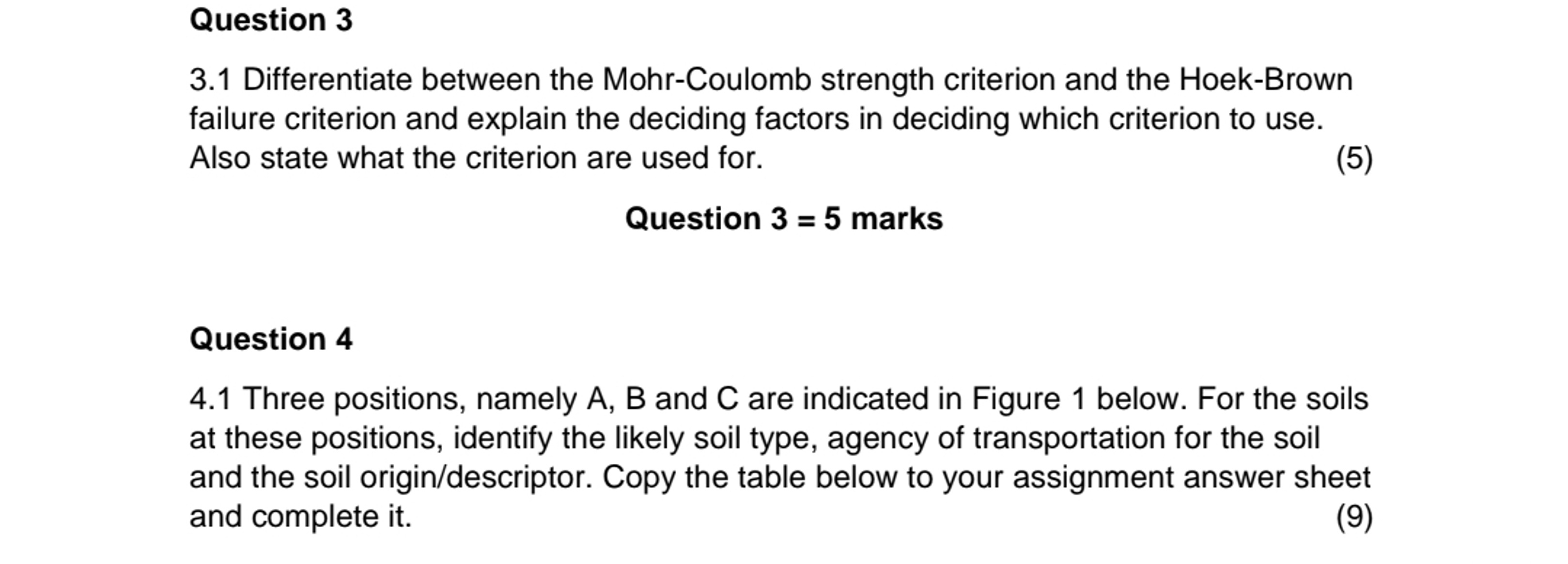 Solved Question 33.1 ﻿Differentiate between the Mohr-Coulomb | Chegg.com